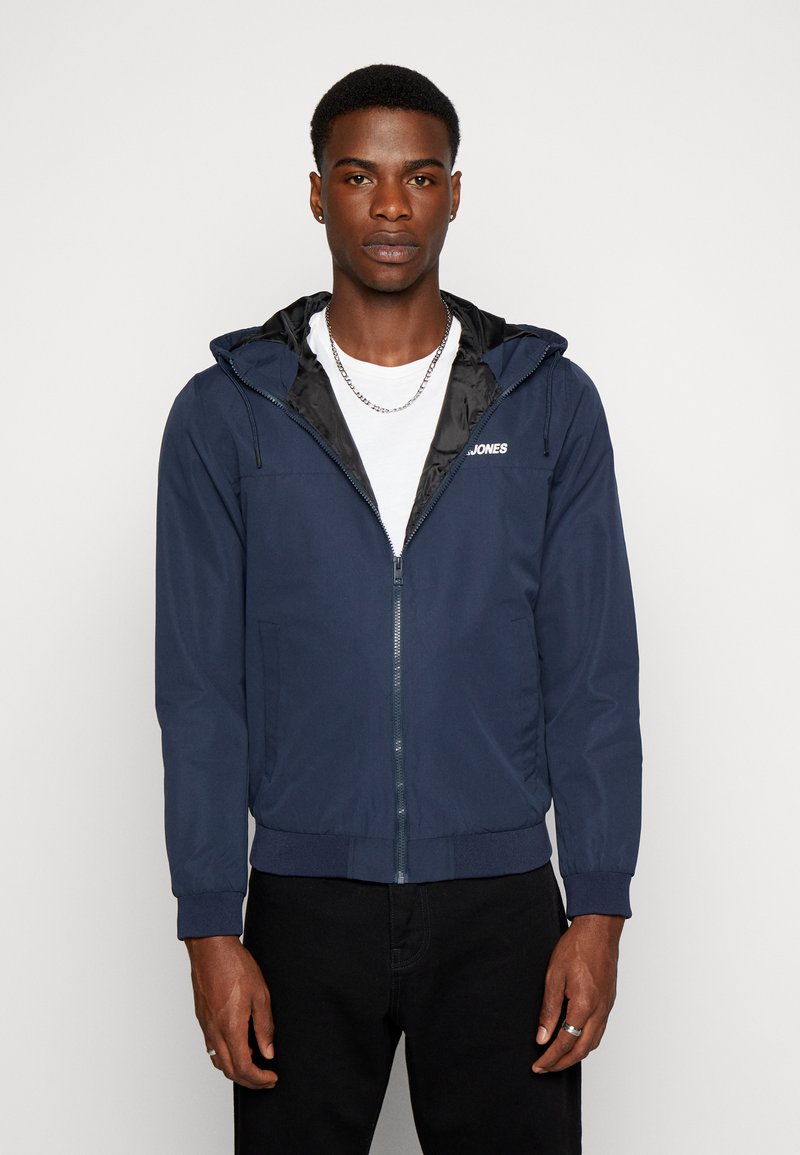 Jack & Jones JJERUSH HOOD - Summer jacket - navy/dark blue - Zalando.ie