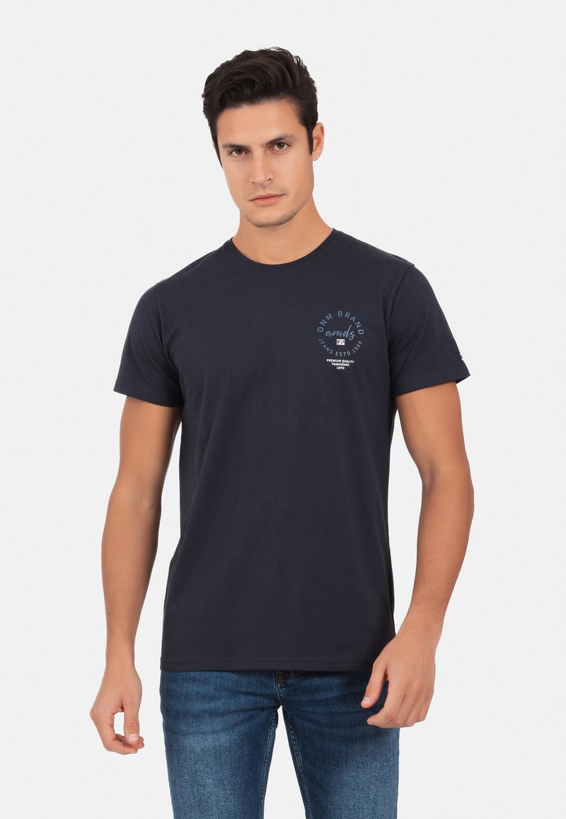 AMDS JEANS SMALL LOGO - Majica kratkih rukava s printom - dark blue ...