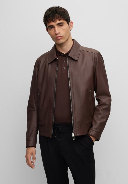 BOSS MAHDI - Lederjacke - medium beige/beige - Zalando.ch