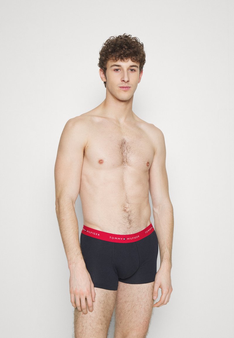 Tommy Hilfiger Trunk 3 Pack Pants Shocking Blue Primary Red Carbon