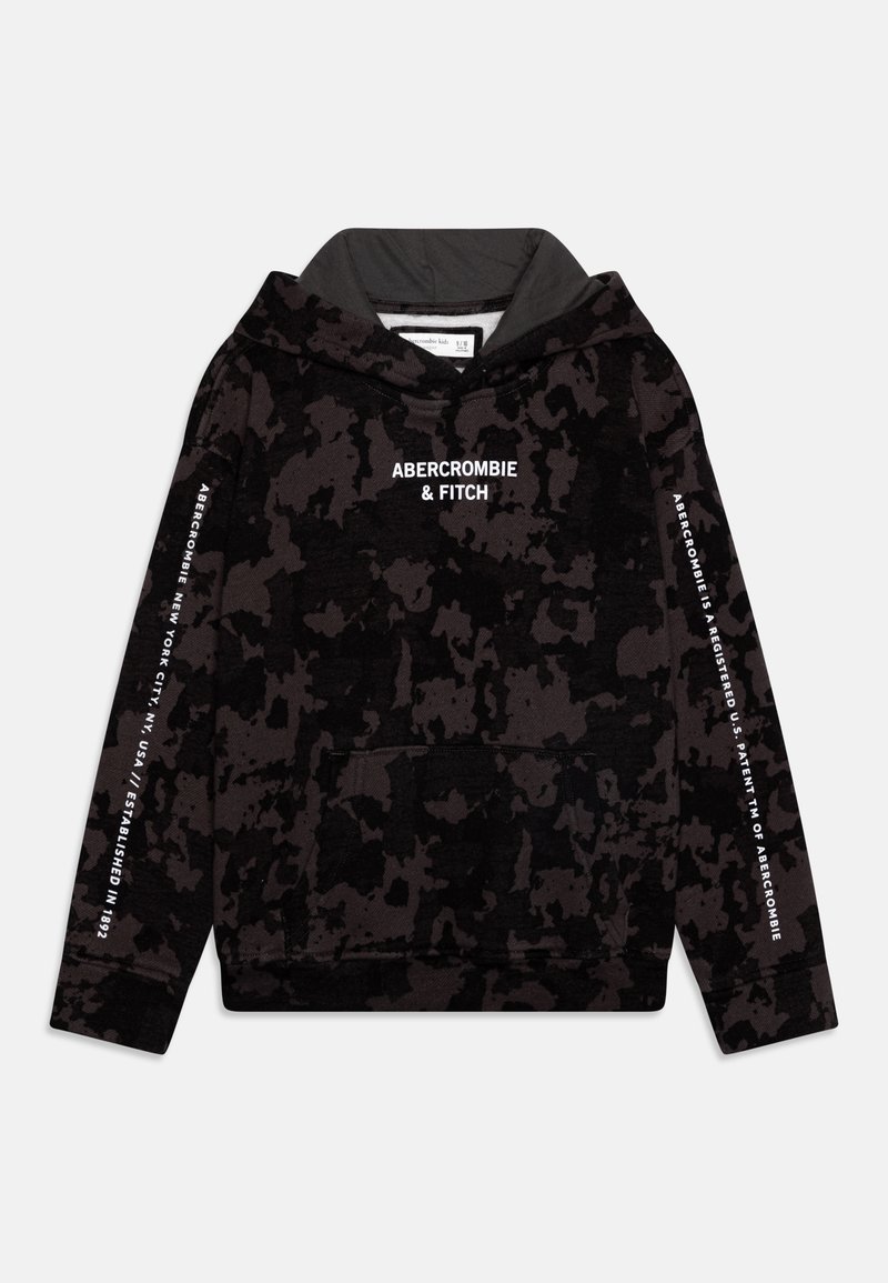 Abercrombie & Fitch OVERT LOGO - Jersey con capucha - black/grey/negro ...