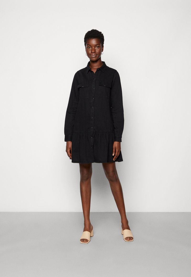 Springfield VESTIDO CORTO - Jeanskleid - black/black denim - Zalando.de