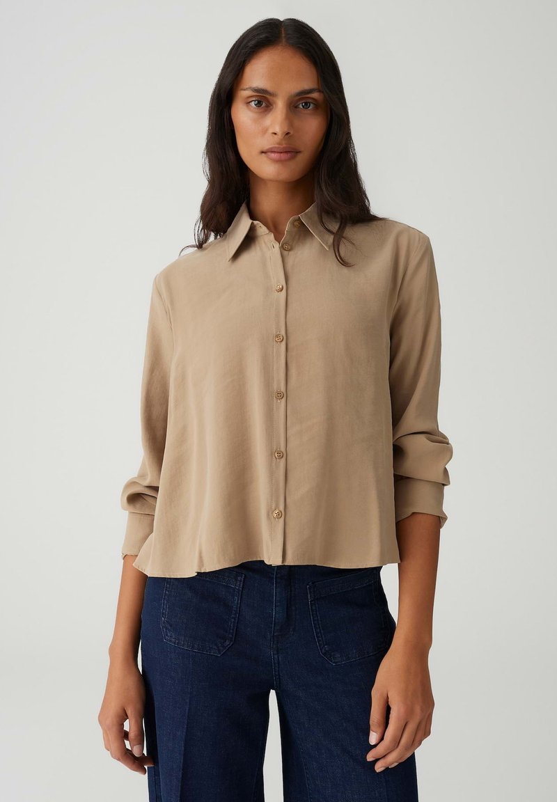 OPUS FLOWING - Button-down blouse - salted caramel/light brown - Zalando
