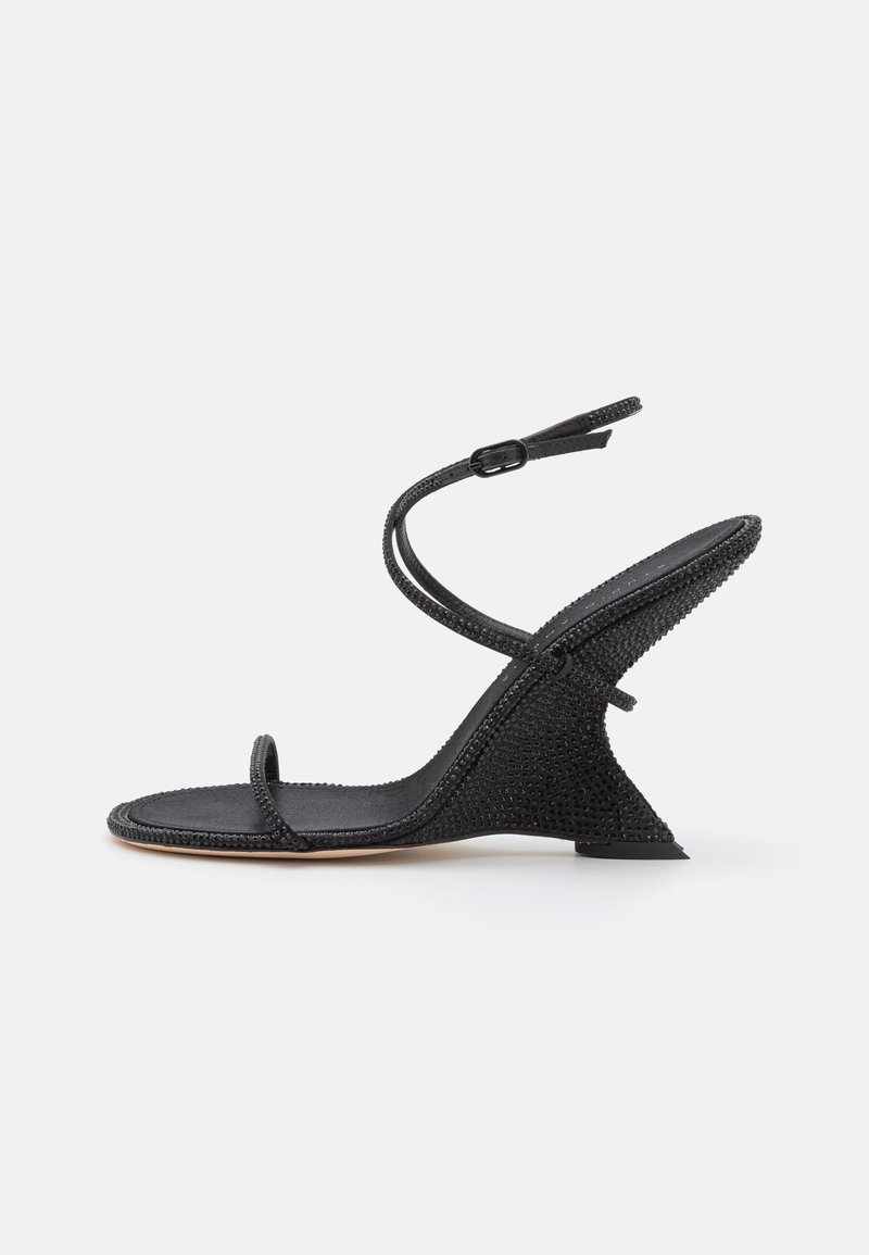 Studio Amelia HALTER WEDGE - Wedge sandals - black - Zalando.ie