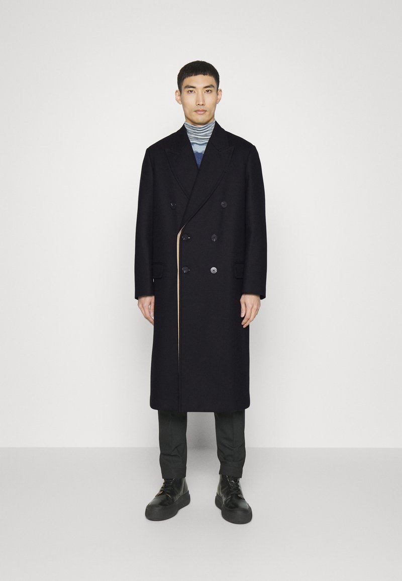 Neil Barrett DOUBLE LAYER LUXURY COAT - Classic coat - black/beige ...