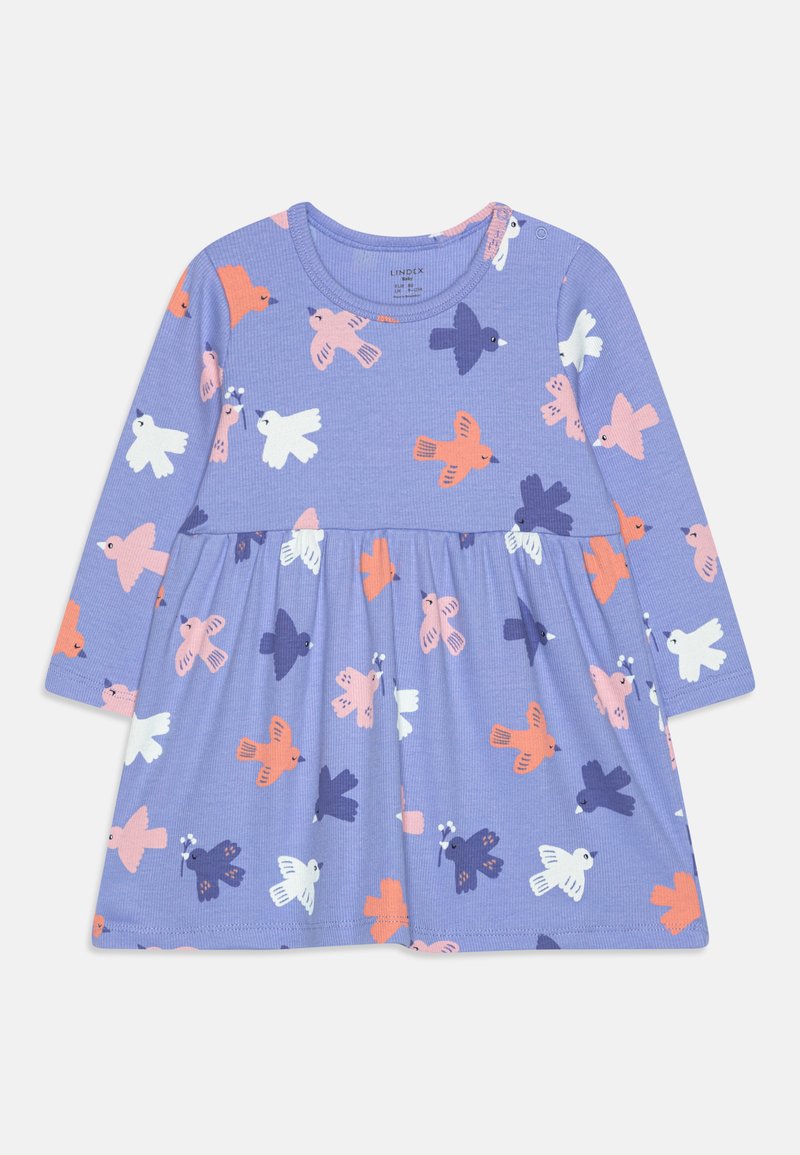 Lindex DRESS BIRDS - Jersey dress - light blue/blue - Zalando.ie