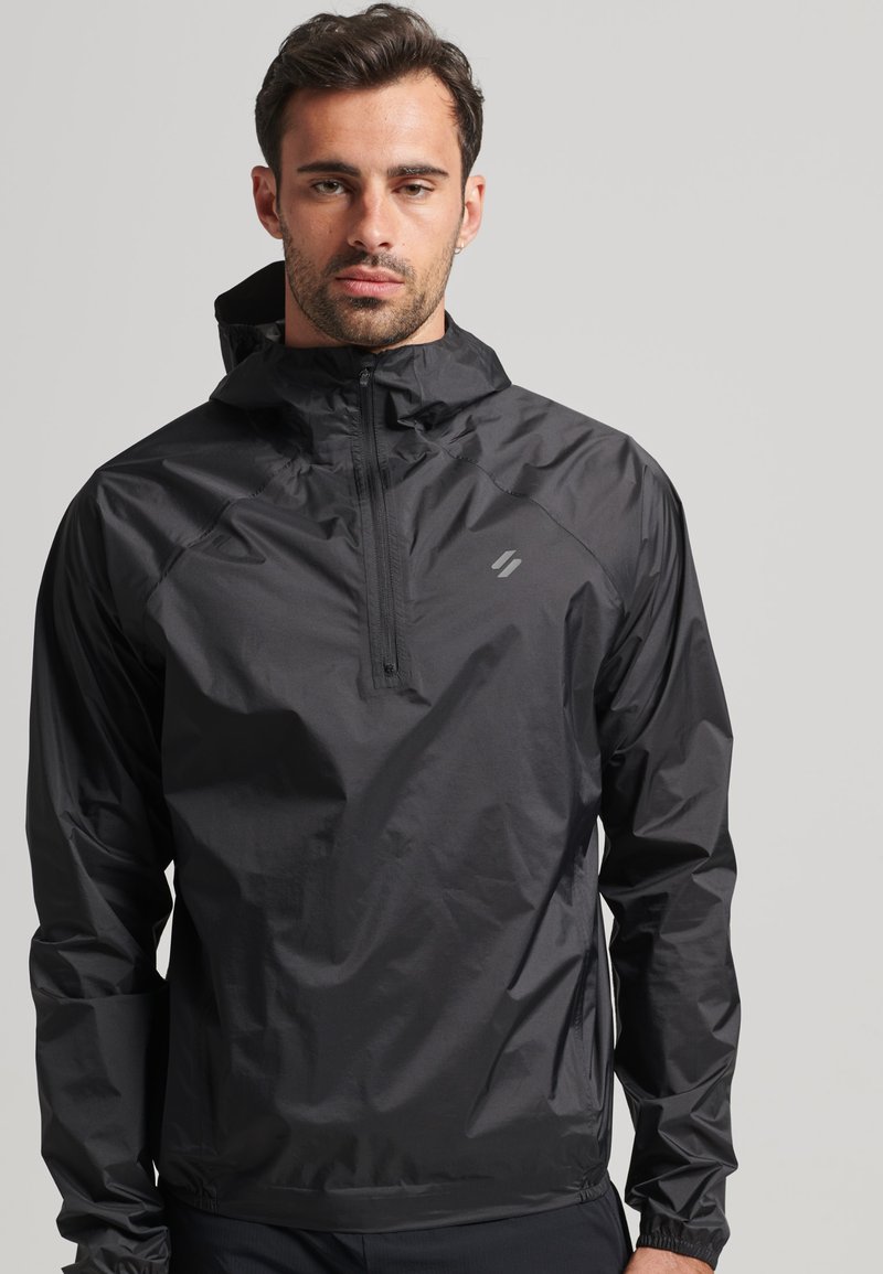 Superdry RUN LIGHTWEIGHT - Waterproof jacket - black - Zalando