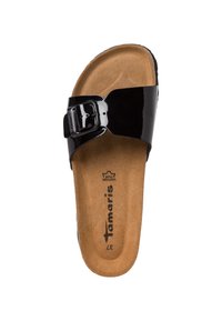 Tamaris Slip-ins - black patent/svart denim - Zalando.se