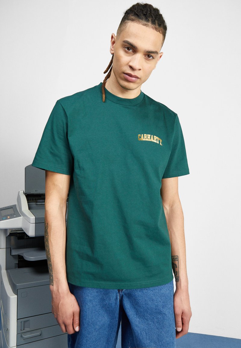 Carhartt WIP UNIVERSITY SCRIPT - T-shirt print - discovery green / gold ...