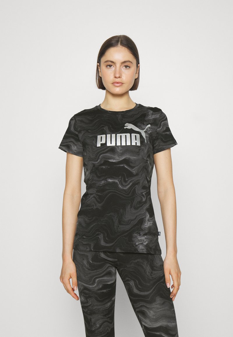 Puma MARBLEIZED TEE - T-Shirt print - black/schwarz - Zalando.at