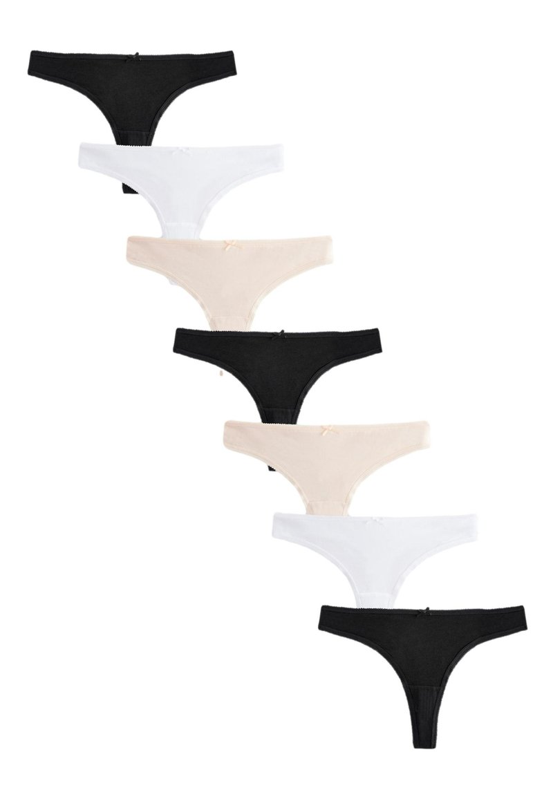 Next 7 PACK - Tanga - black white nude/sort - Zalando.dk