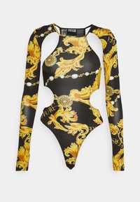 Versace Jeans Couture ORGANZINO CHAINCOUTURE - Topper langermet - black ...