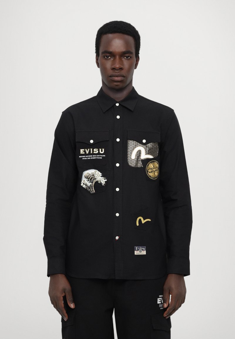 Evisu LOGOS & WAVE MULTI-POCKET SHIRT - Shirt - black - Zalando.ie