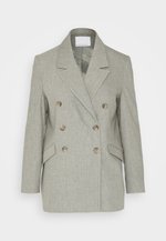 La Strada Unica PENNY PIN STRIPED - Short coat - medium grey melange ...