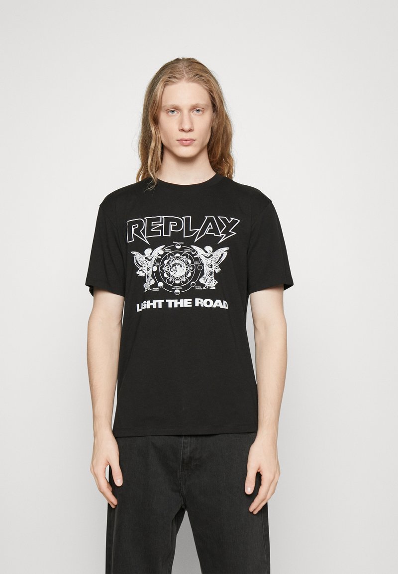 Replay T-shirt med print - black/svart - Zalando.se