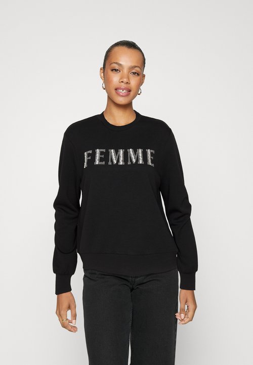 Guess CN SHINY - Sweatshirt - jet black/schwarz - Zalando.ch