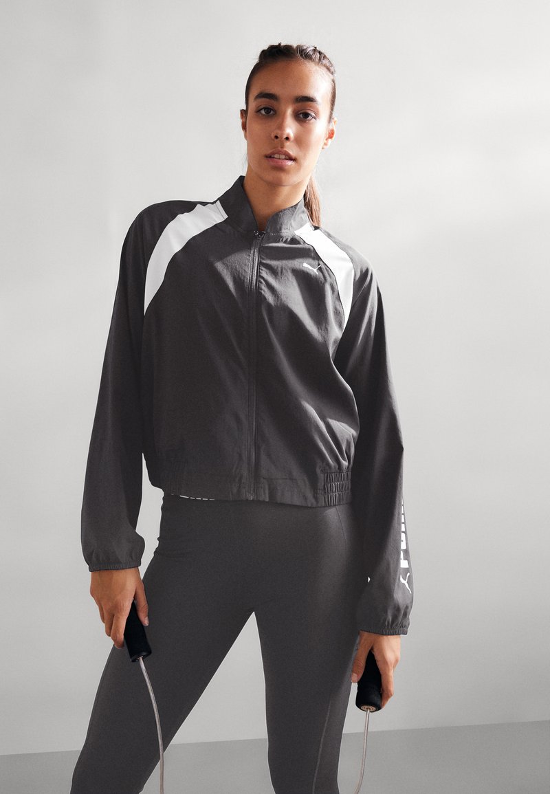 Puma FIT FASHION JACKET - Training jacket - black/white/black - Zalando ...
