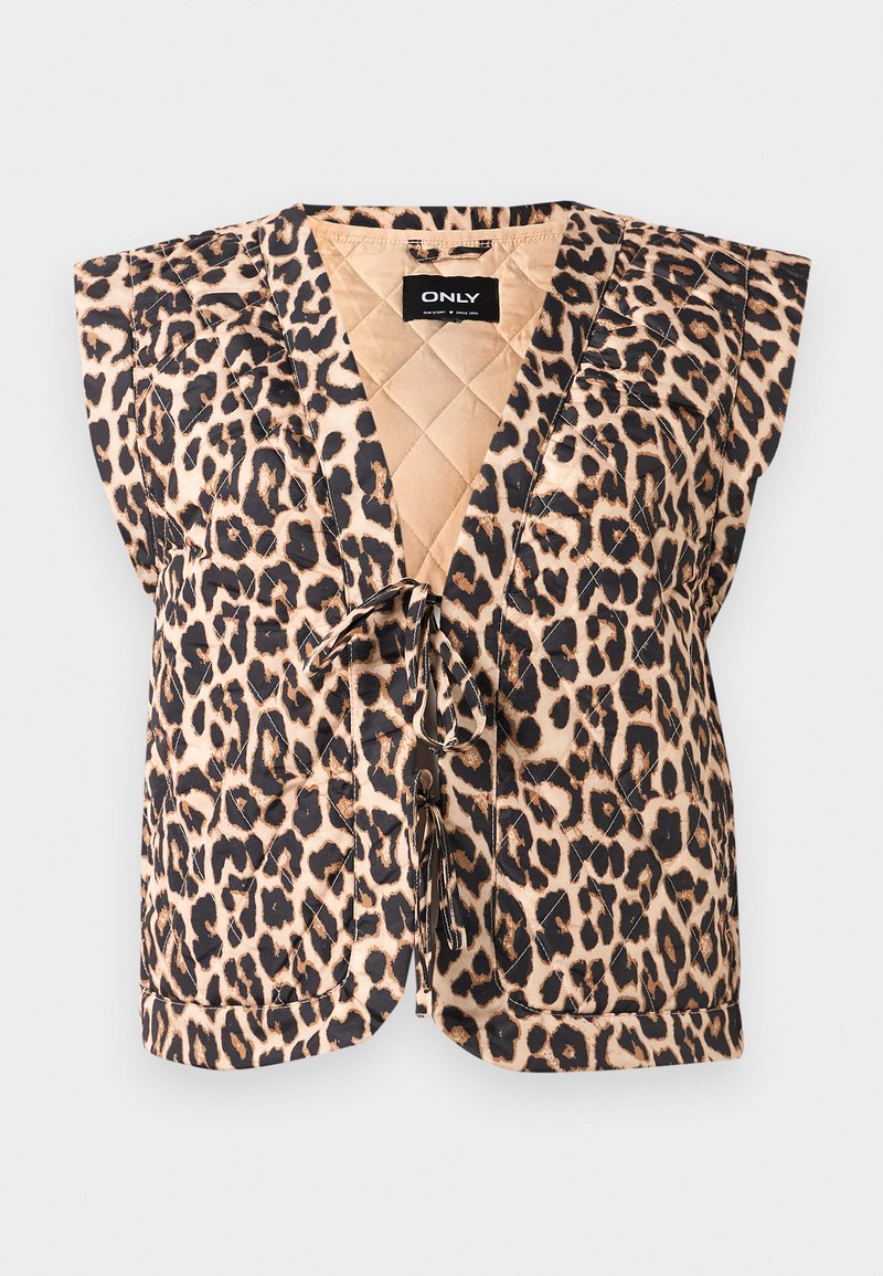 ONLY ONLANNABELL LEO TIE VEST - Veste sans manches - humus/beige ...