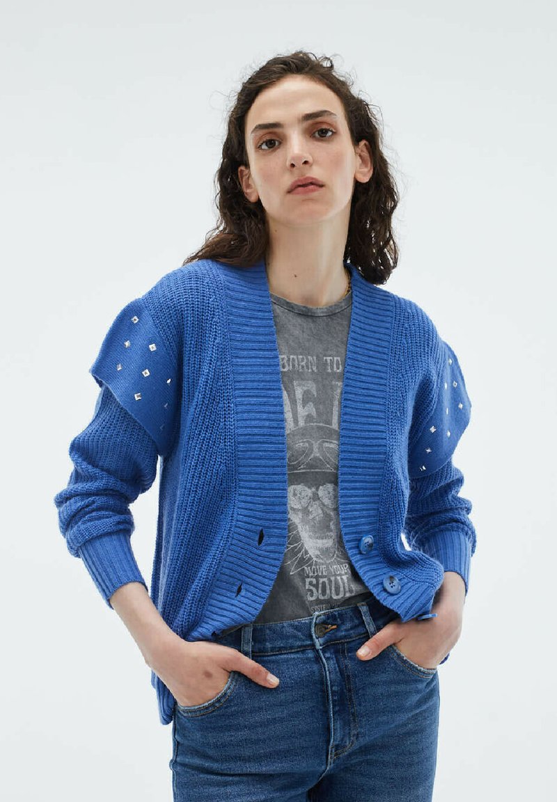 System Action V-NECK V-NECK DROP SHOULDER - Vest - blue/blauw - Zalando.be