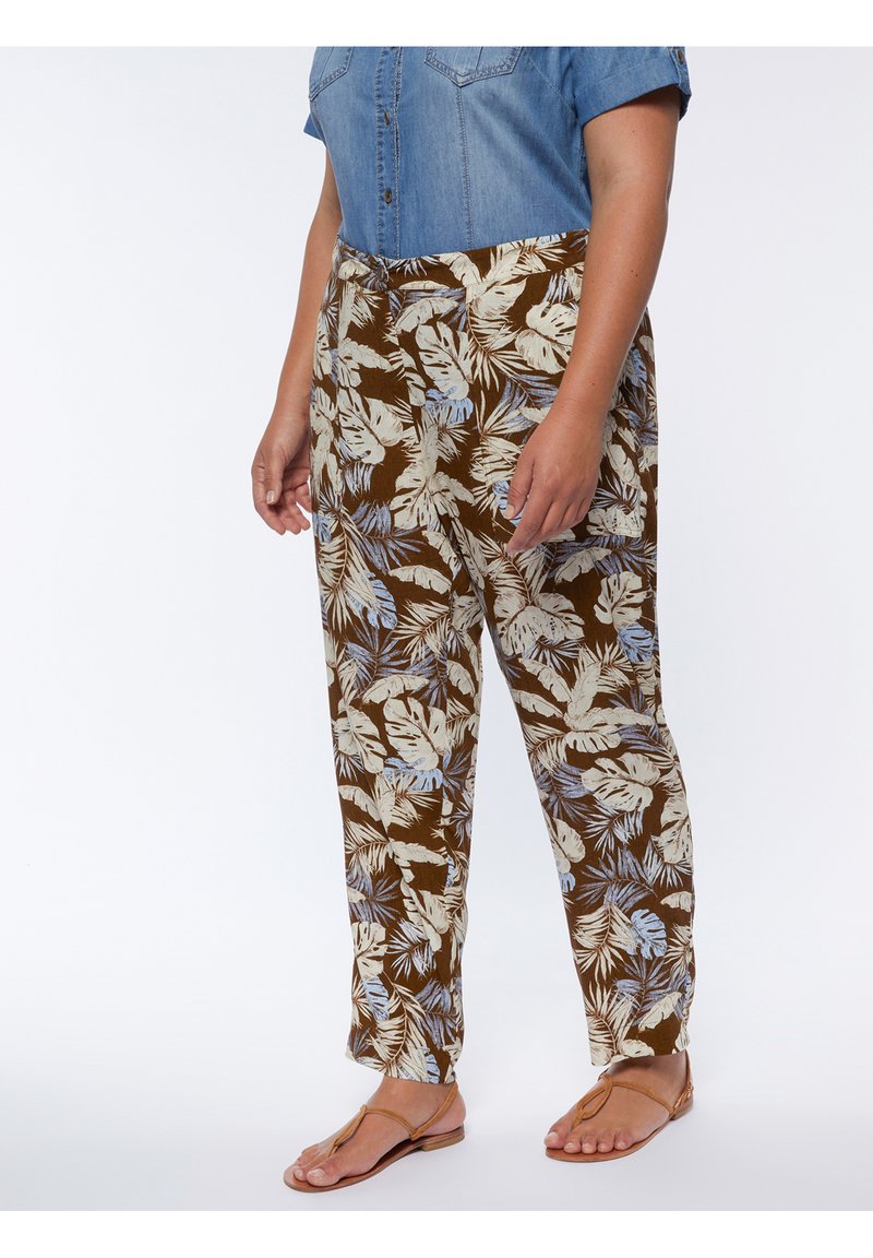 Fiorella Rubino FOLIAGE PRINT - Stoffhose - marrone/braun - Zalando.de