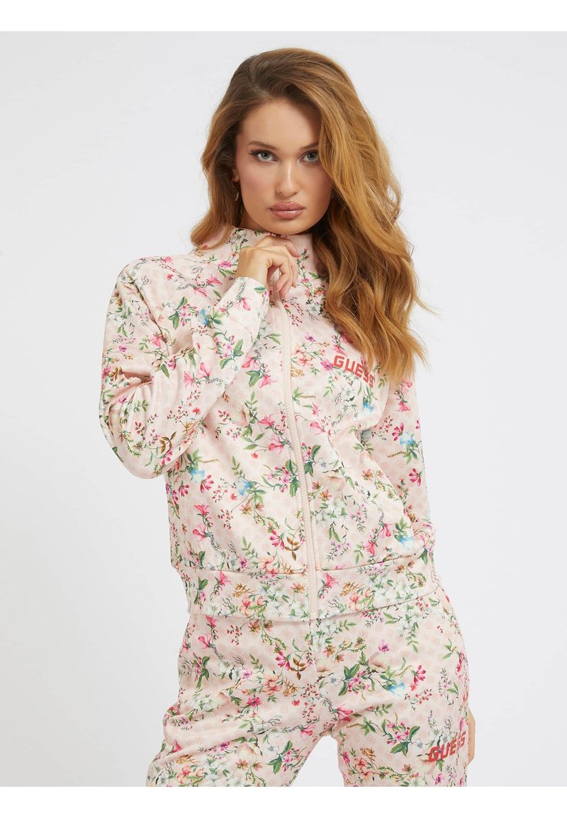 Guess MIT BLUMENPRINT - Sweat zippé - mehrfarbe rose/rose clair ...