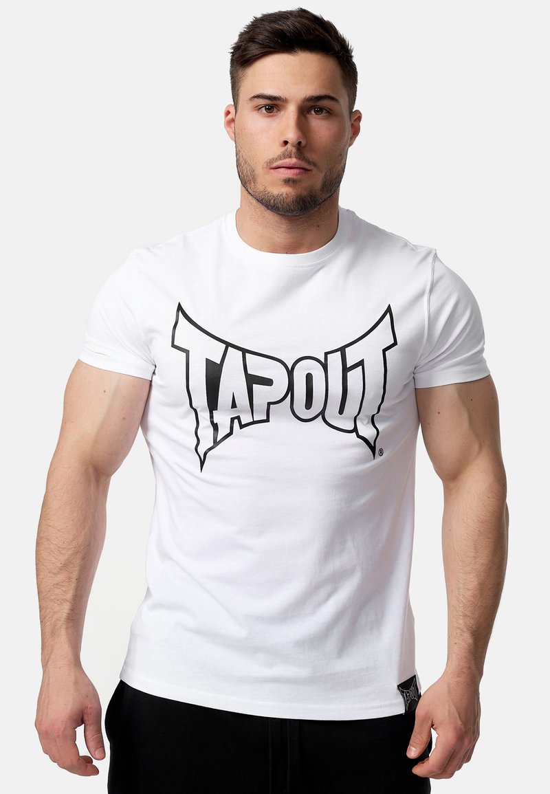 Tapout Normale Passform Lifestyle T Shirts Print White Black Hvid