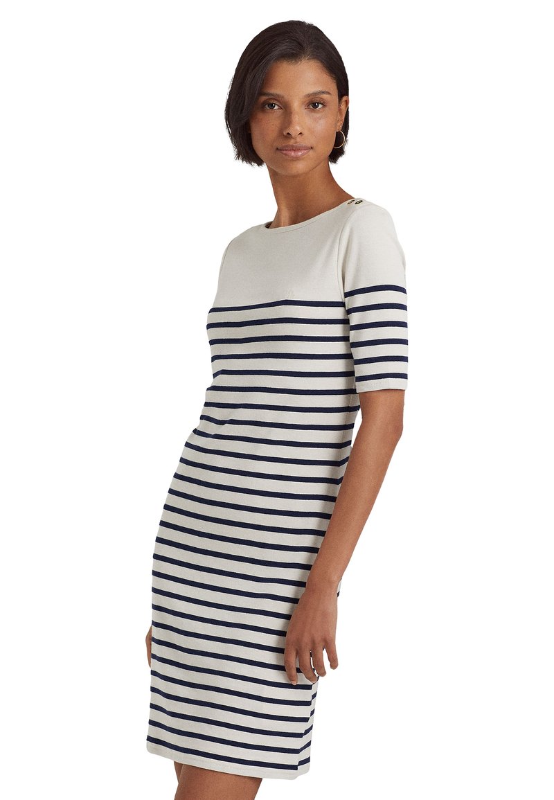 Lauren Ralph Lauren GAVRILLO ELBOW SLEEVE DAY DRESS - Robe en jersey - mascarpone cream/refined ...