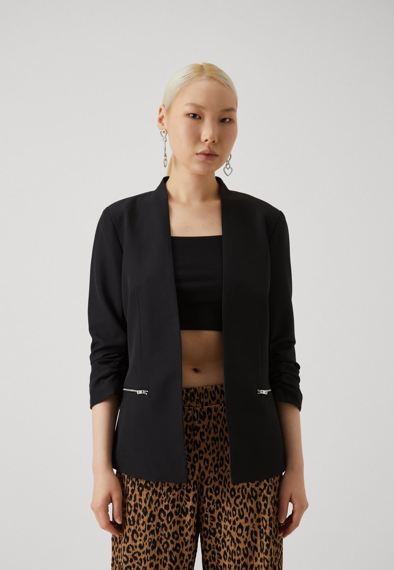 ONLY ONLBERRY 3/4 ZIP - Blazer - black/sort - Zalando.dk ONLY ONLBERRY 3/4 ZIP - Blazer - black/sort - Zalando.dk
