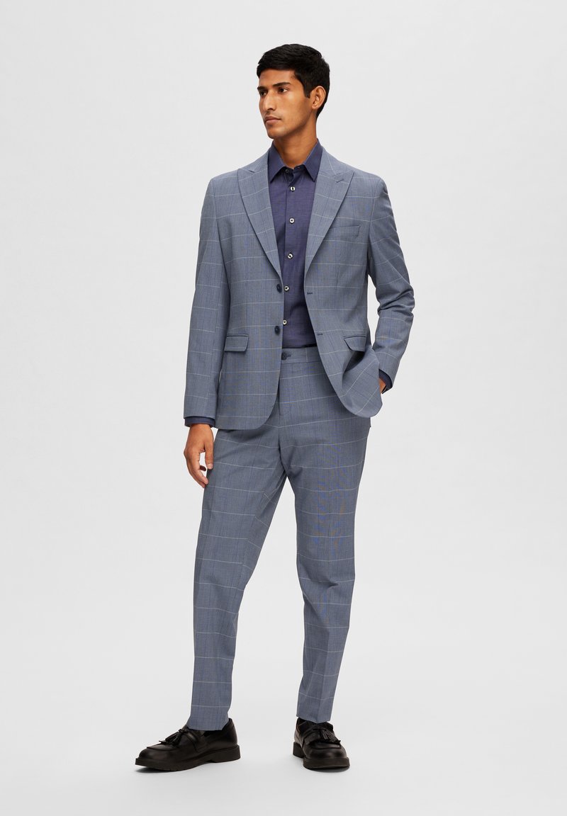 Selected Homme SLHSLIM LIAM CHECK SUIT FLEX - Suit - blue shadow/blue ...