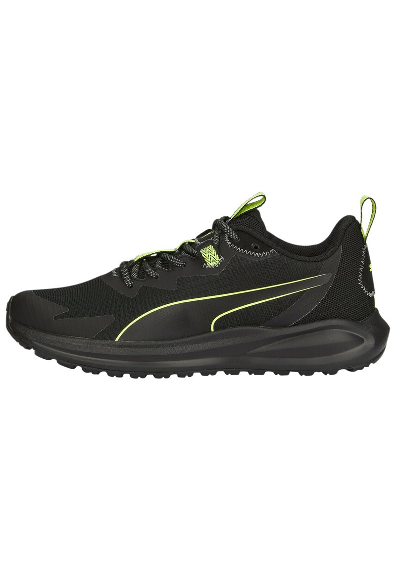 Puma TWITCH RUNNER - Laufschuh Trail - black lime squeeze/schwarz ...