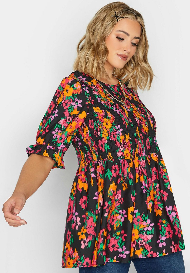 Yours Clothing FLORAL PRINT - Bluse - black/schwarz - Zalando.de