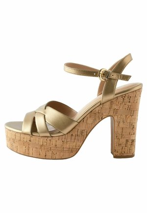 Next SIGNATURE LEATHER PLAIT STRAP BLOCK HEEL SANDALS - High Heel ...