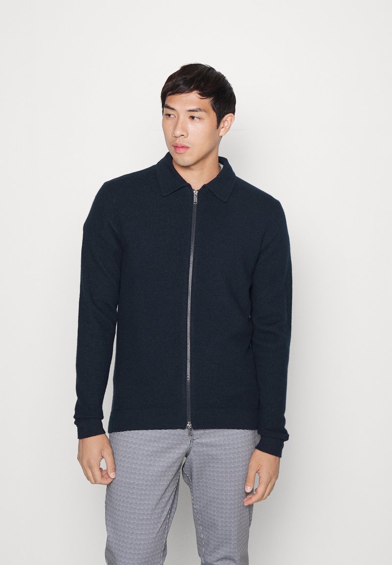 Selected Homme SLHBELO ZIP CARDIGAN - Strickjacke - sky captain ...