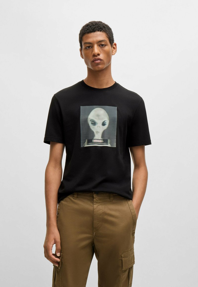 BOSS ALIEN - Print T-shirt - black two/black - Zalando.co.uk