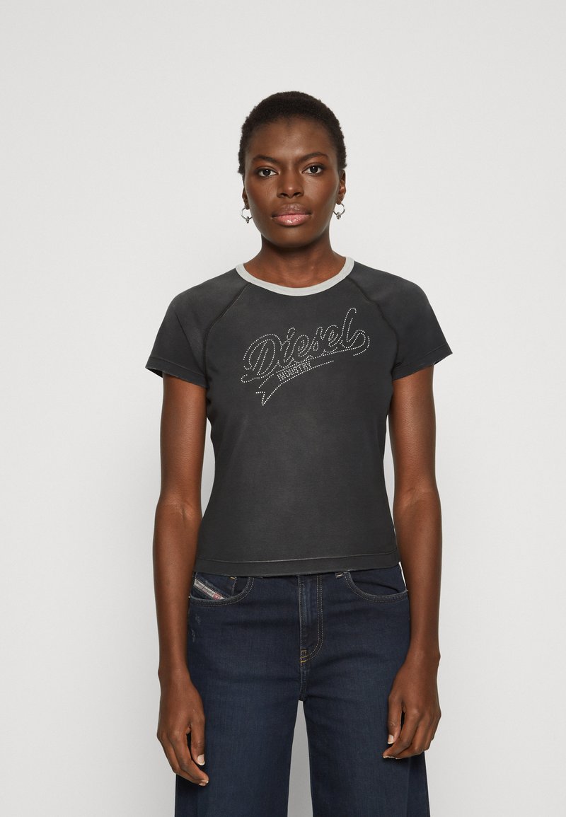 Diesel T-VINCIE - T-shirt imprimé - 9xx/noir - ZALANDO.FR