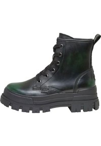 Buffalo ASPHA RLD - Platform ankle boots - black green/black - Zalando