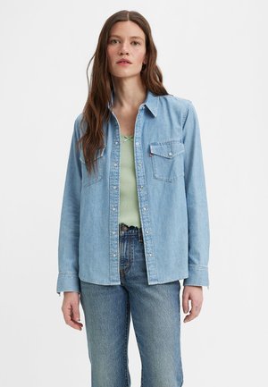 TOM TAILOR Hemdbluse - clean mid stone blue denim/blue denim - Zalando.at