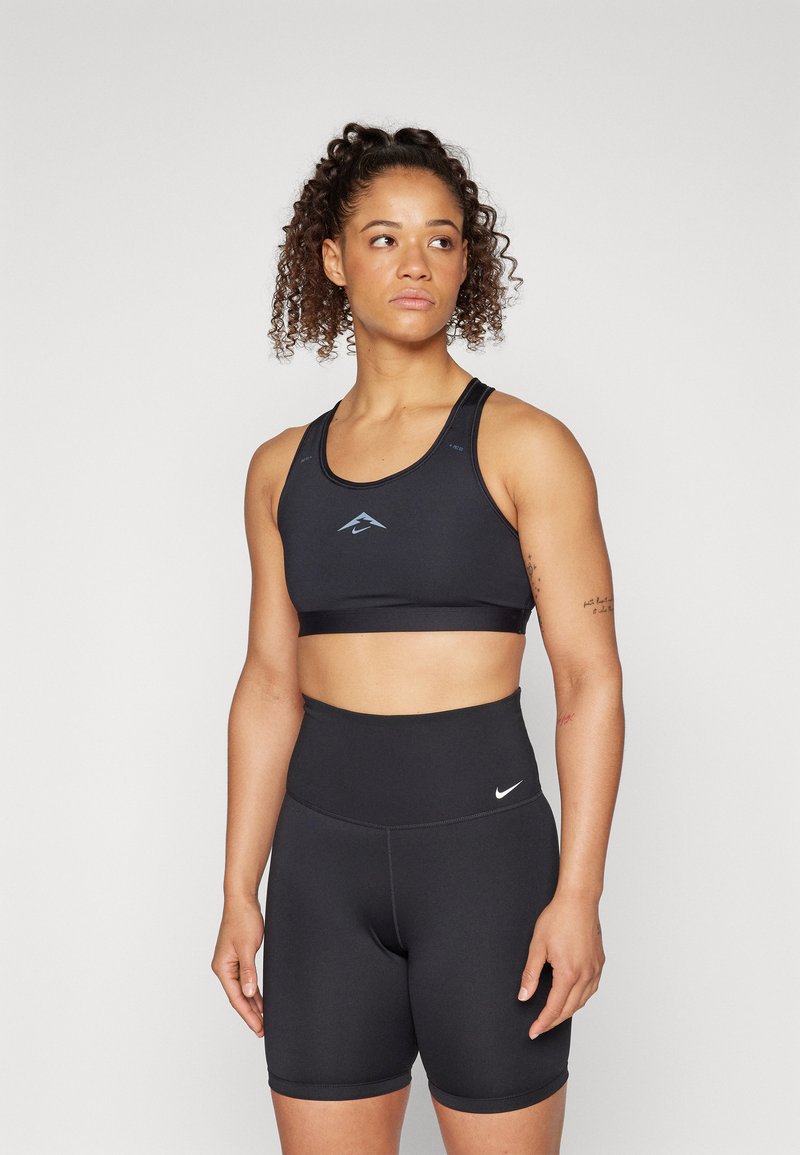 Nike Performance BRA TRAIL - Light support sports bra - black/dark ...