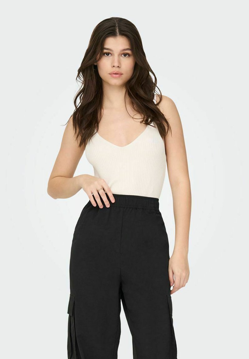 ONLY ÄRMELLOSES - Linne - cloud dancer/offwhite - Zalando.se