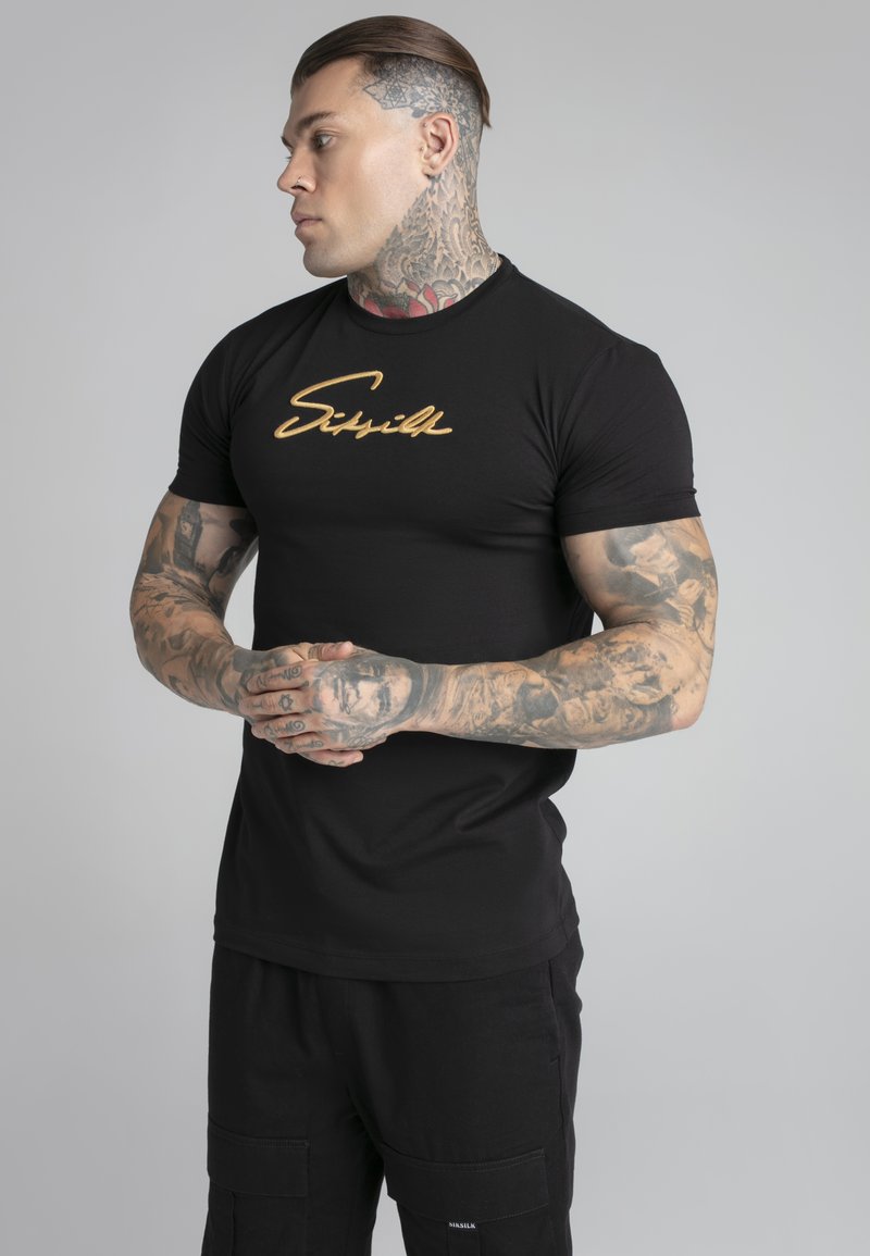 SIKSILK MUSCLE - Print T-shirt - black - Zalando.ie