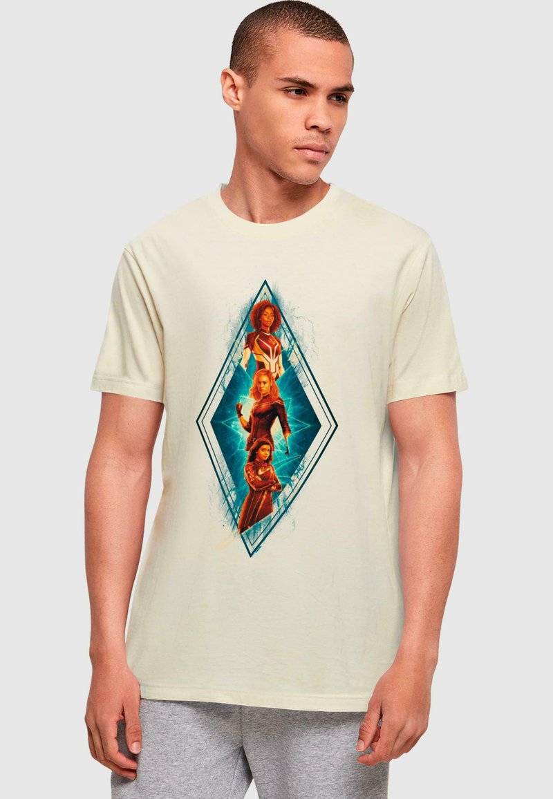 ABSOLUTE CULT THE MARVELS-DIAMOND TRIO - T-Shirt print - sand - Zalando.de