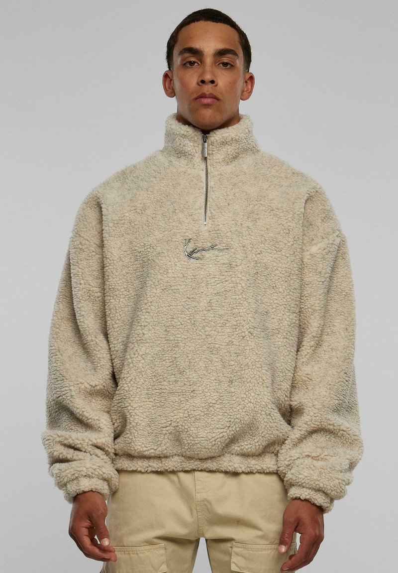Karl Kani KM KK SIGNATURE TEDDY TROYER - Fleecepullover - off white/weiß - Zalando.de