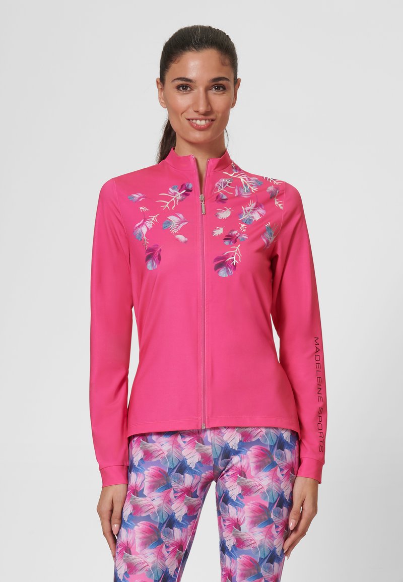 MADELEINE MIT BLÄTTER-FOILPRINT - Trainingsjacke - erdbeerpink/pink ...
