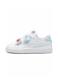 Puma SMASH 3.0 BADGES UNISEX - Trainers - puma white safe lake red fire ...