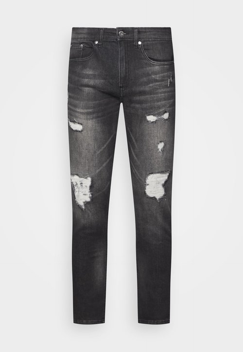 Urban Classics HEAVY DESTROYED SLIM FIT JEANS - Slim fit -farkut - blue ...