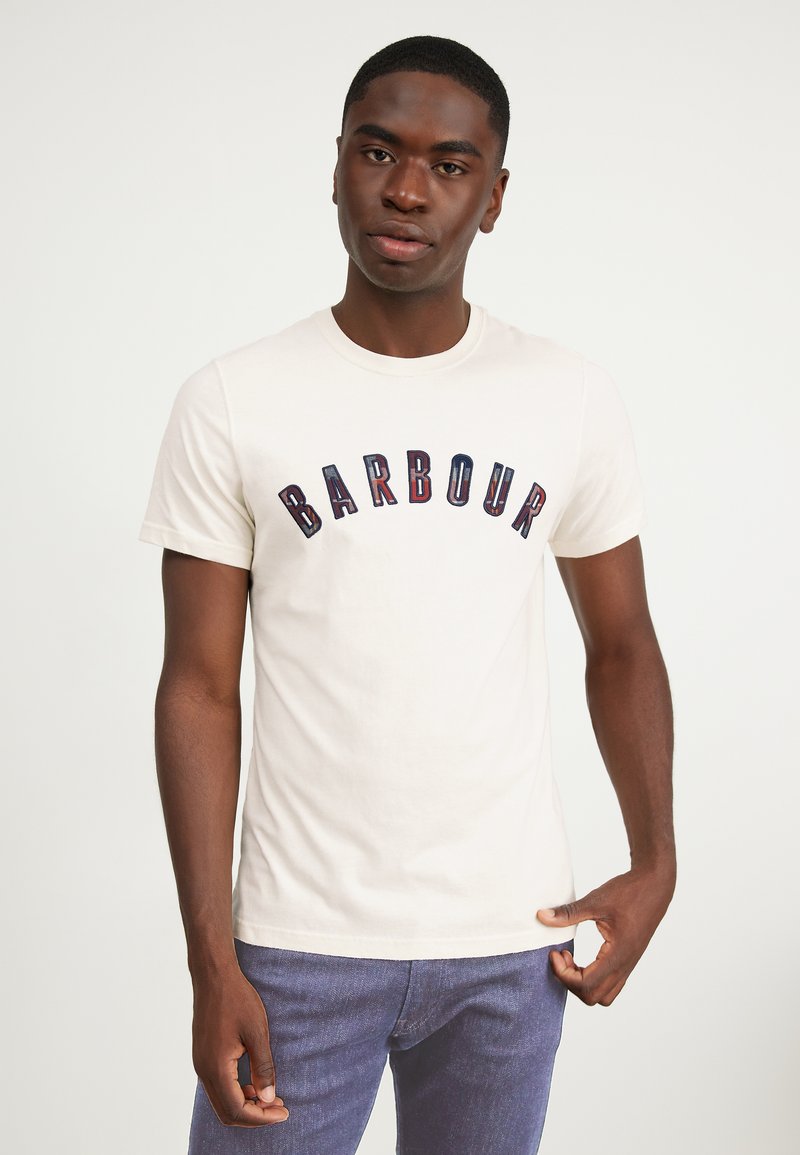 Barbour ANCROFT TARTAN TEE - Print T-shirt - antique white/white ...
