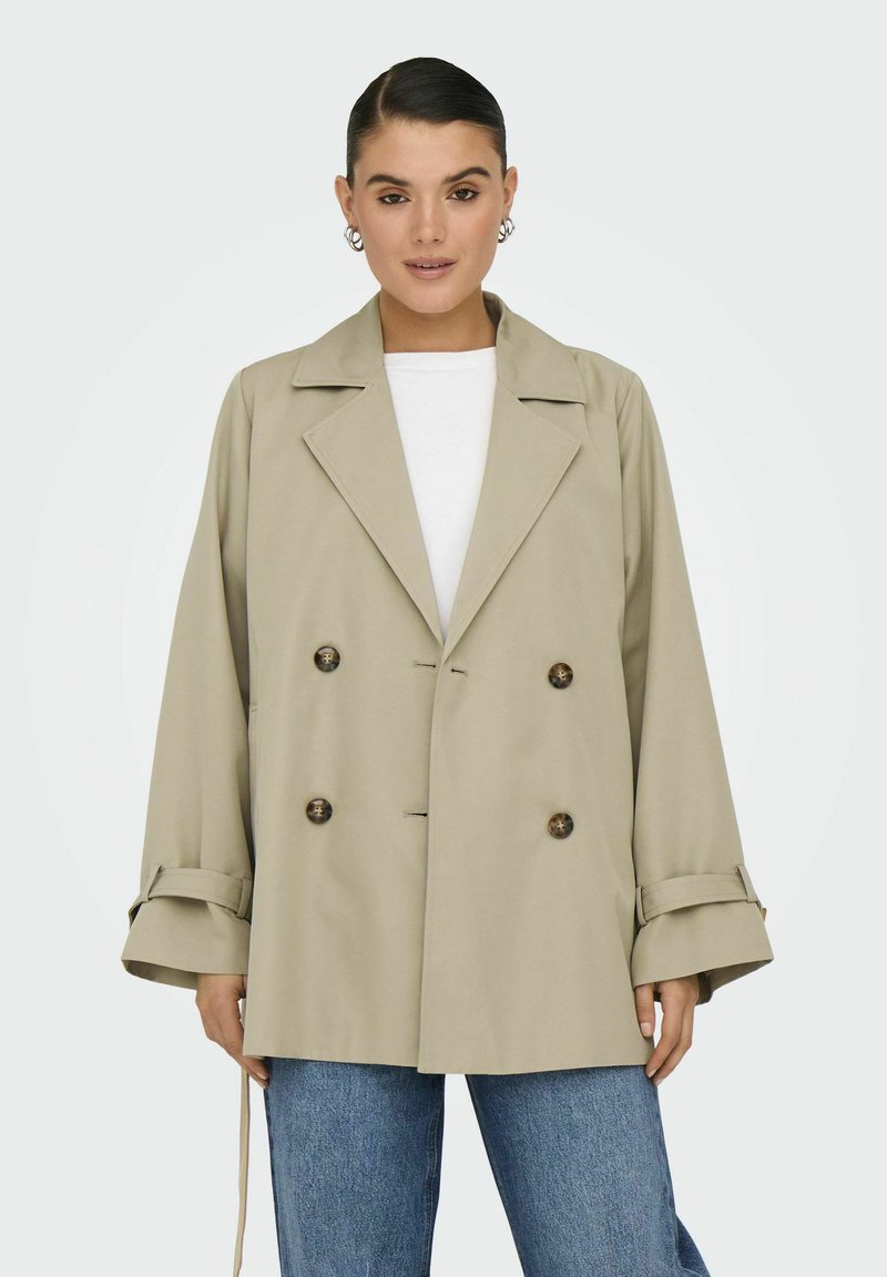 ONLY Trenchcoat - trench coat/beige mêleerd - Zalando.nl