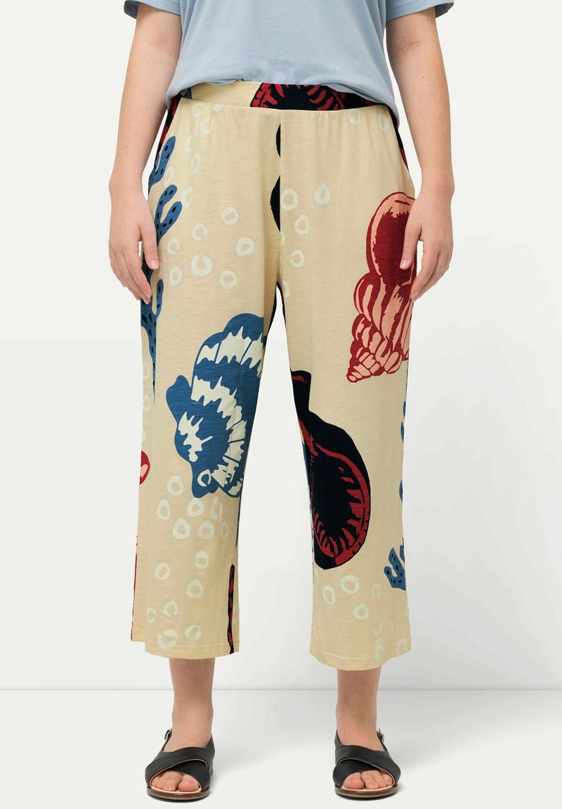 Ulla Popken WIDE LEG SEASHELL - Broek - popcorn/beige - Zalando.nl