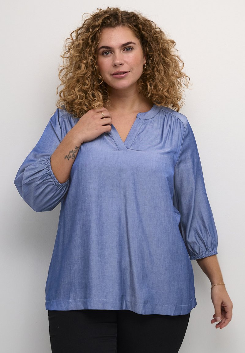 Kaffe Curve NORA - Blouse - chambray blue/blue - Zalando.ie