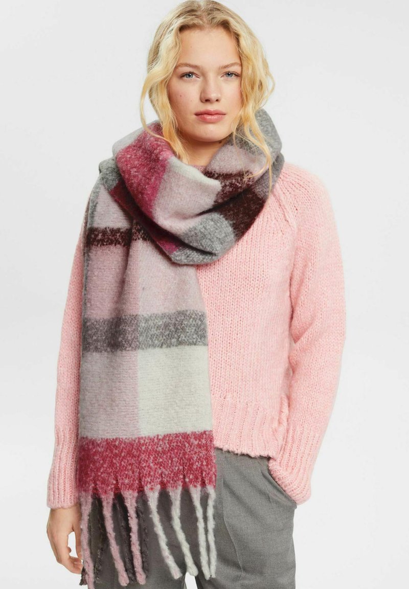 edc by Esprit KARIERTER - Bufanda - dark pink/rosa - Zalando.es